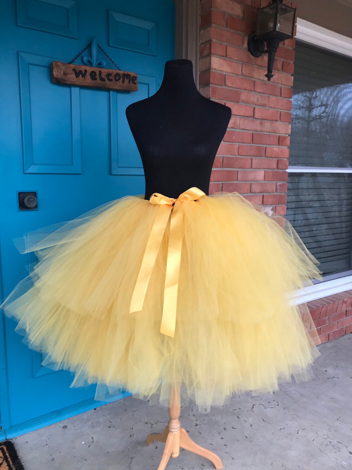 Solid Yellow Adult Tutu With a Yellow Ribbon for Waist up to 34 1/2 ...