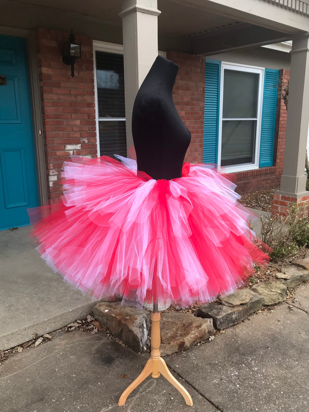 Red and White Adult Tutu W/ Red Satin Bow, Maternity Tutu, Adult Tutu ...