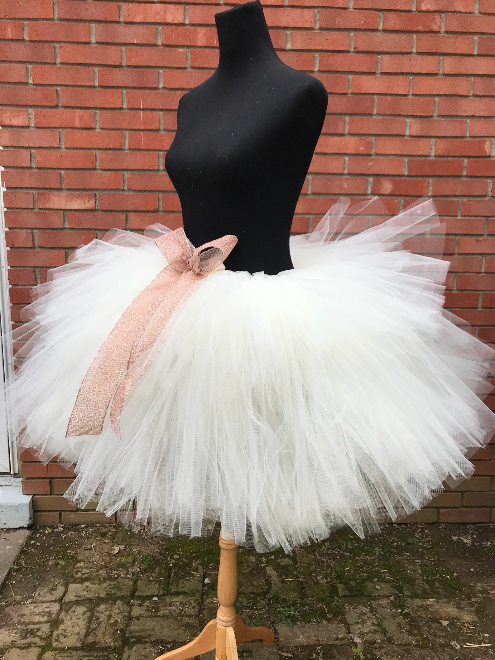 Ivory Adult Tutu With Rose Gold Accent Bow, Maternity Tutu, Adult Tutu ...
