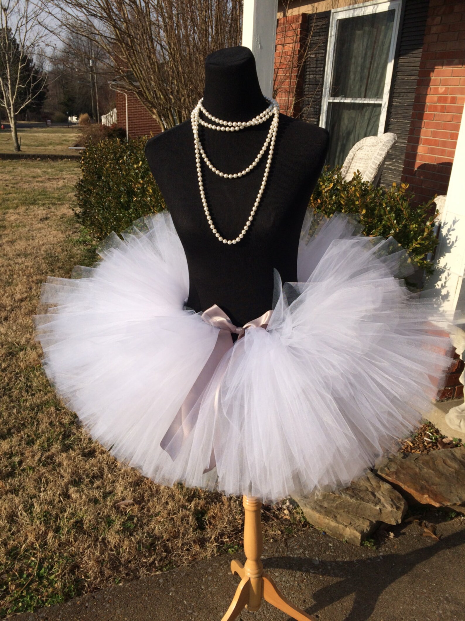 White Adult Tutu With Silver Accent Ribbon Adult Tutus Tutus - Etsy