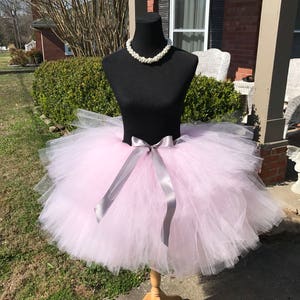 Light Pink Tutu With Silver Satin Ribbon Maternity Tutu Adult Tutu ...