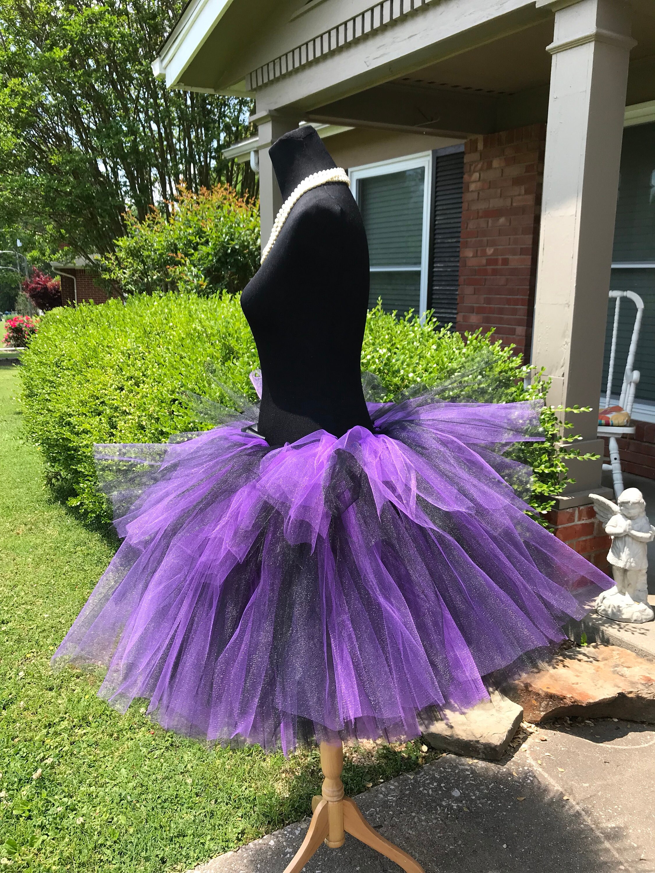 Black and Purple Adult Tutu W/ Black Satin Ribbon, Maternity Tutu ...