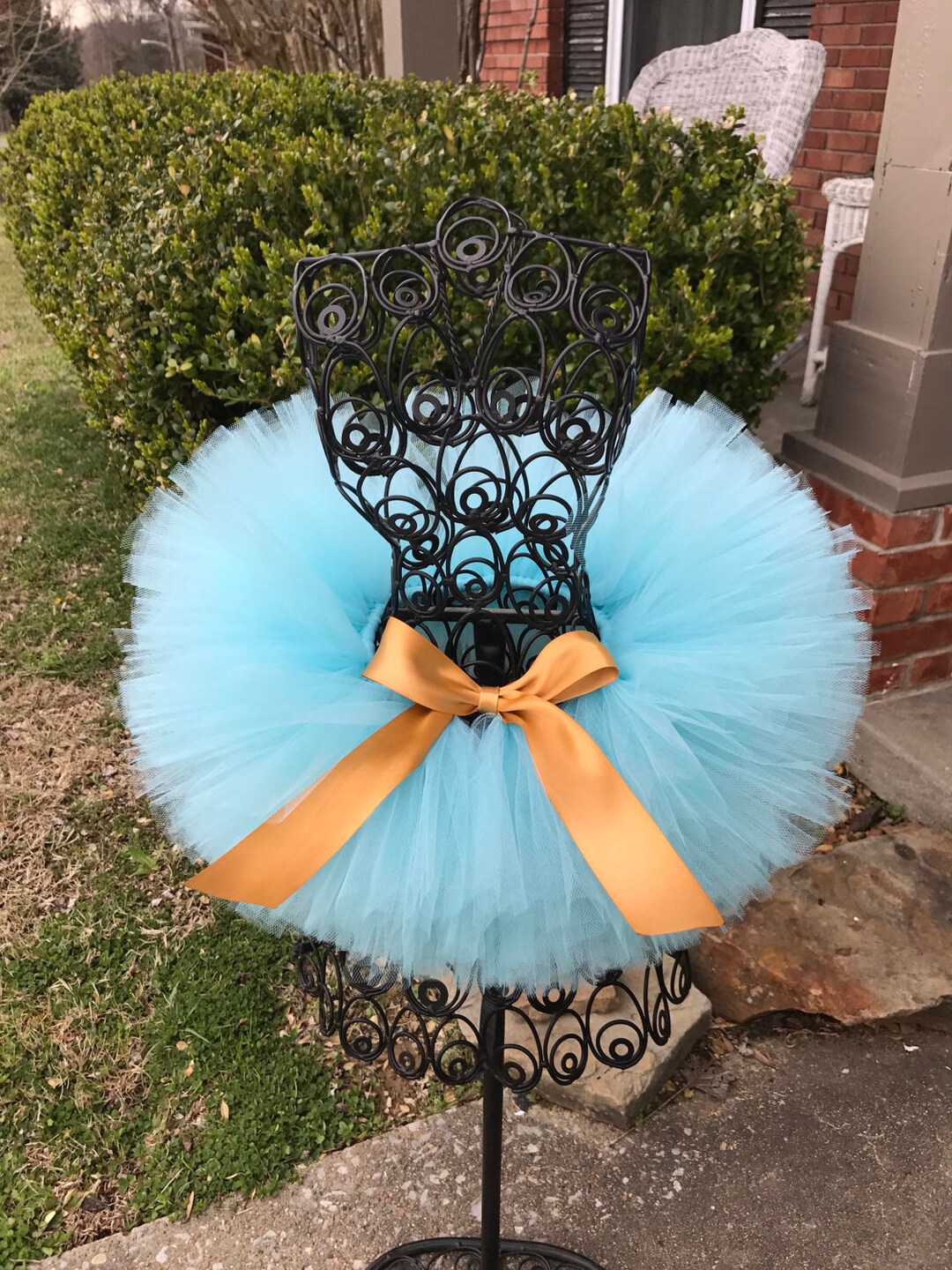 Tutus Aqua Tutu With a Gold Ribbon, Newborn Tutu, Baby Tutu, Tutus for ...