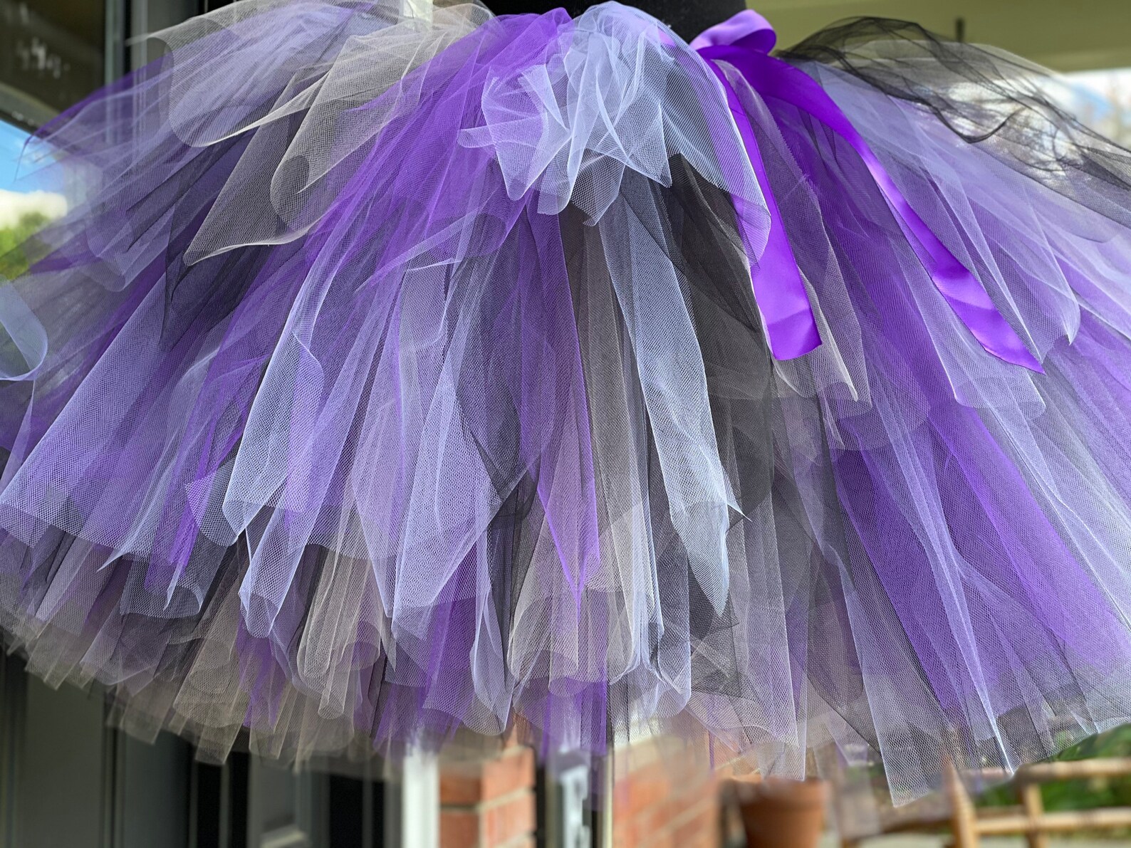 Adult Tutu in Purple, Lavender, Black and Silver W/ Purple Satin Ribbon ...