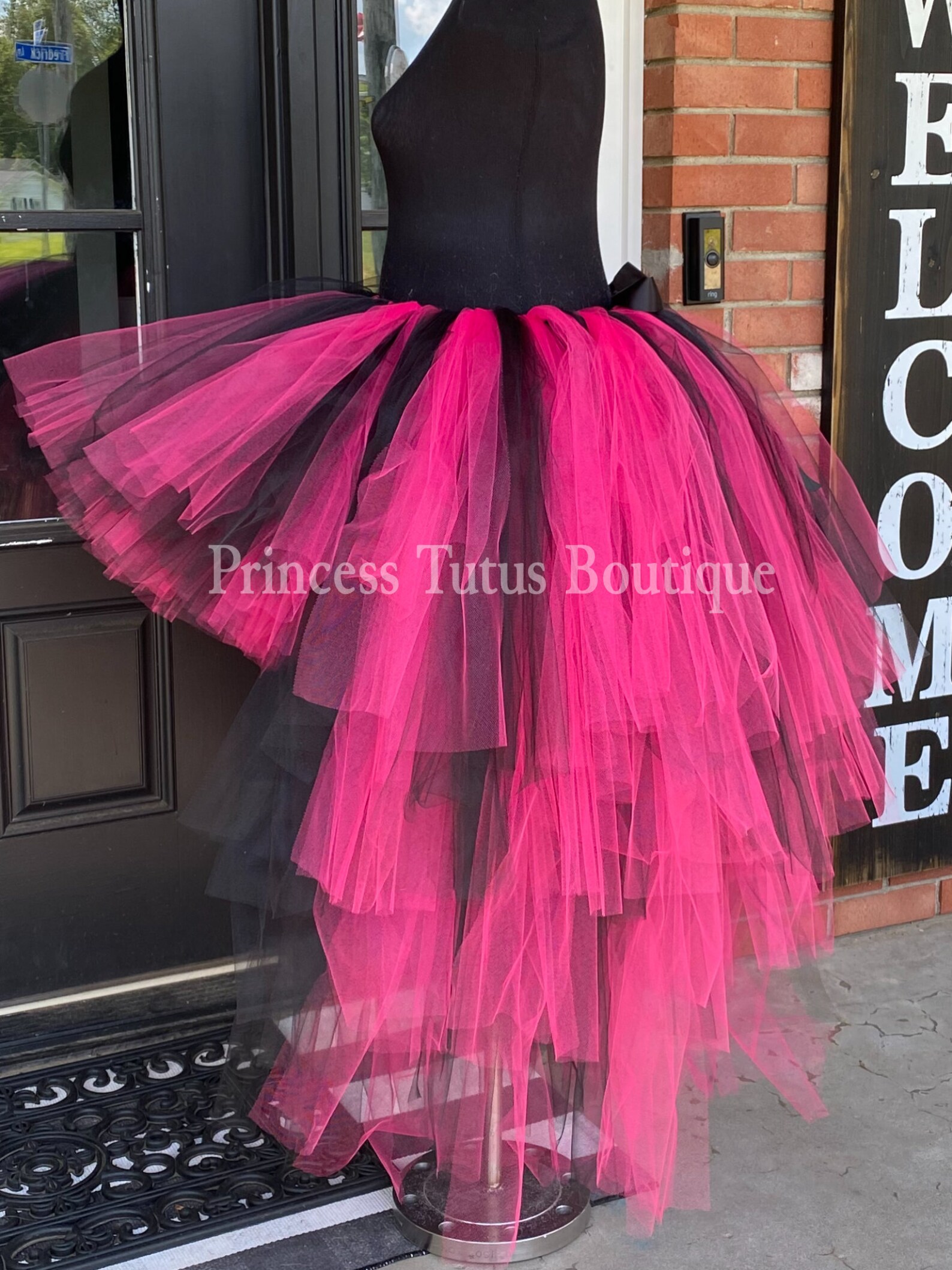 Adult Black and Fuchshia Bustle Style Tutu, Hi-lo Tutu - Etsy