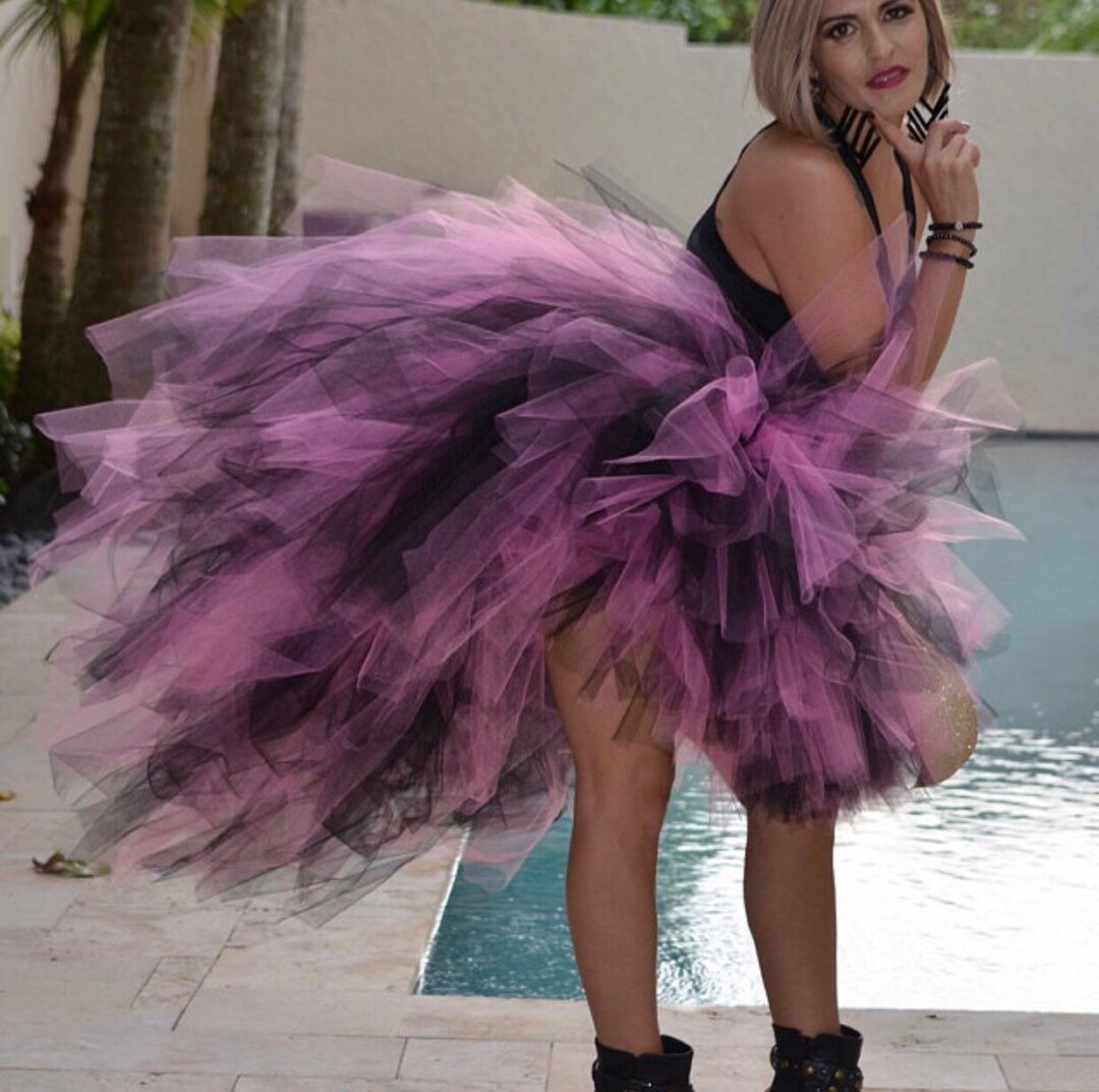 Shocking Pink and Black Hi Lo Tutu, Hi-lo Adult Tutus, Custom Made Hi ...