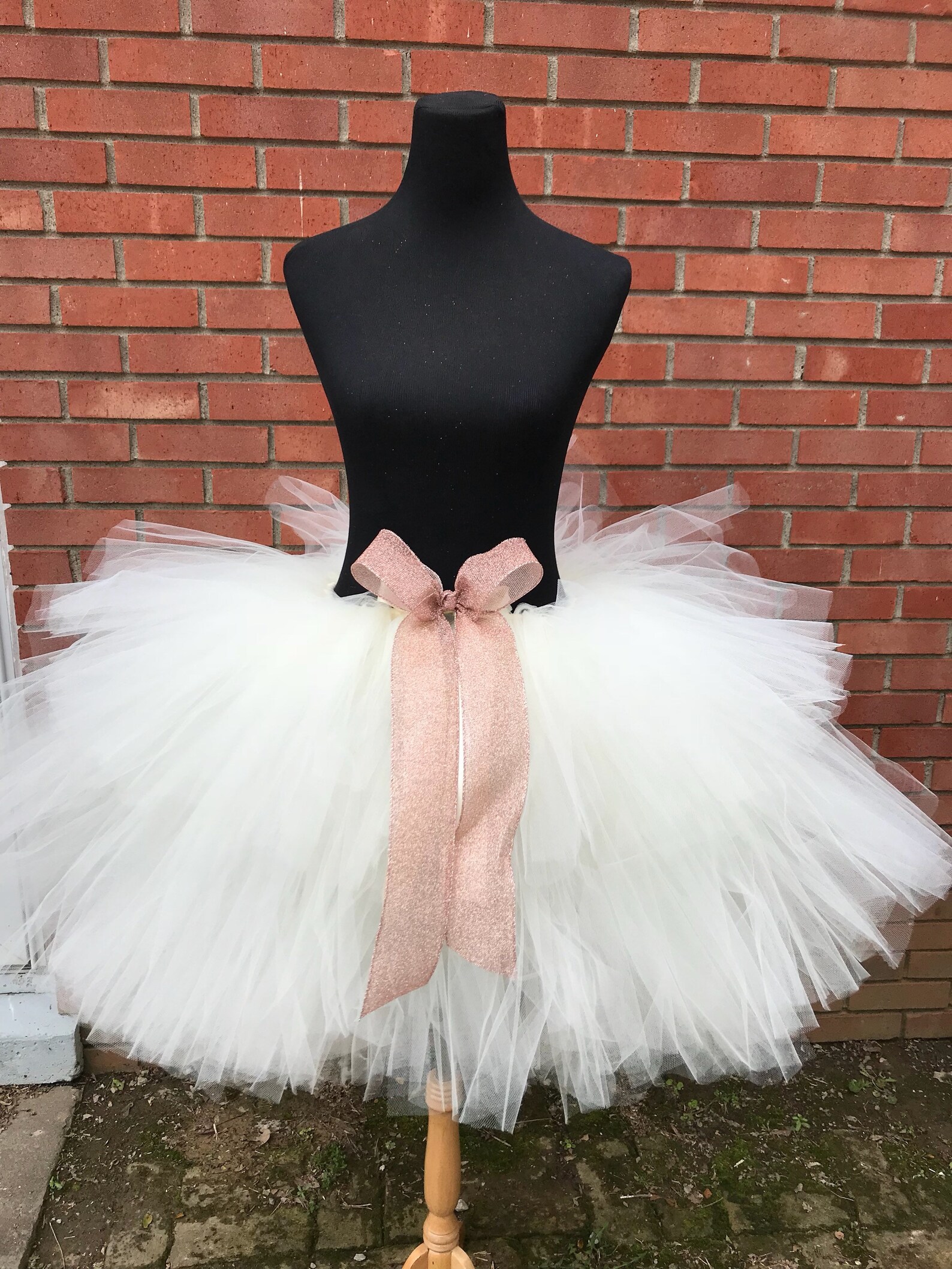 Ivory Adult Tutu With Rose Gold Accent Bow, Maternity Tutu, Adult Tutu ...