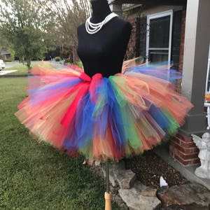 Adult Bright Primary Colored Tutu for Waist 45 1/2" up to 55 1/2 ...