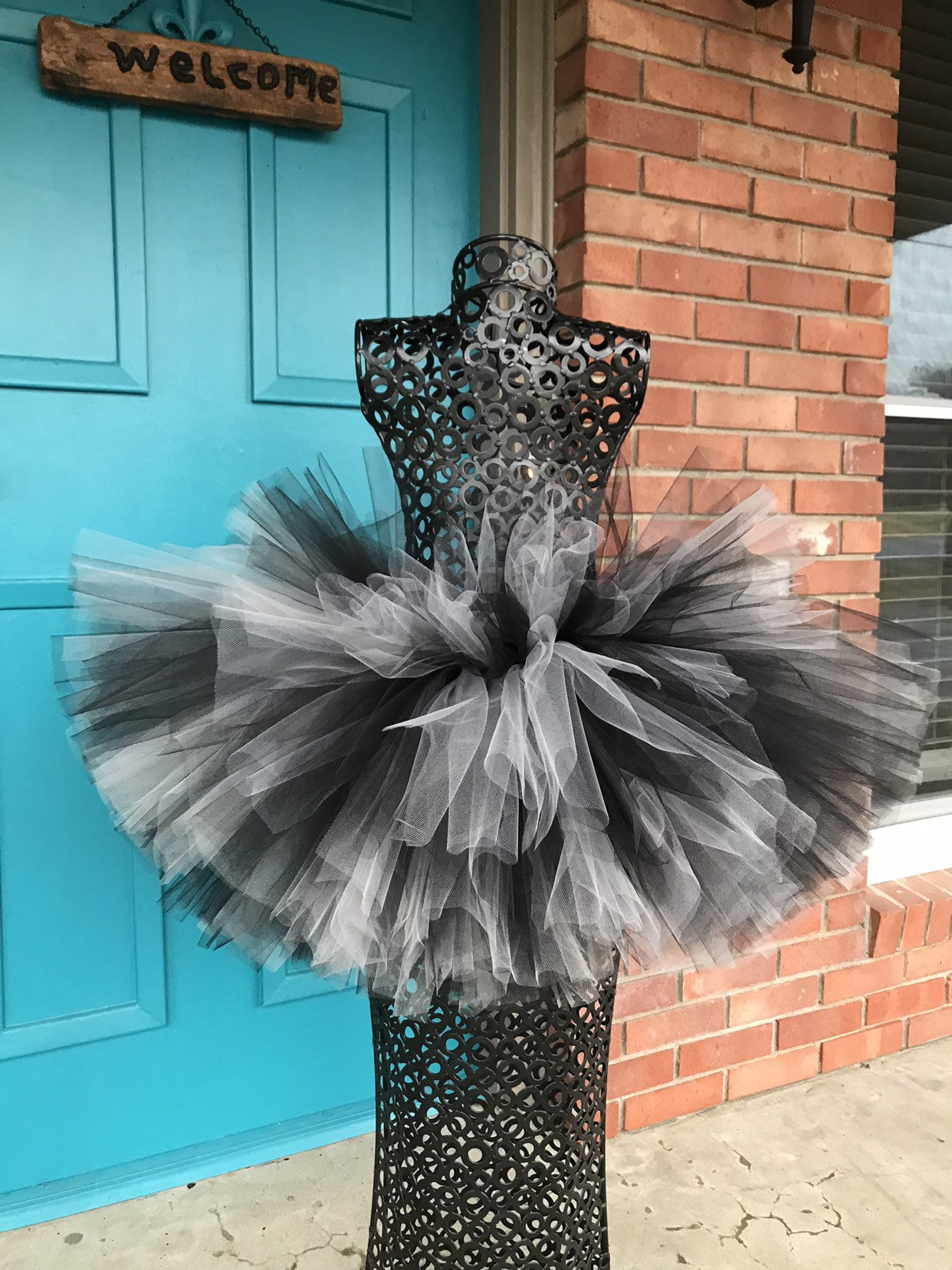 Black and Silver Adult Tutu W/ Silver Glitter Ribbon, Maternity Tutu ...