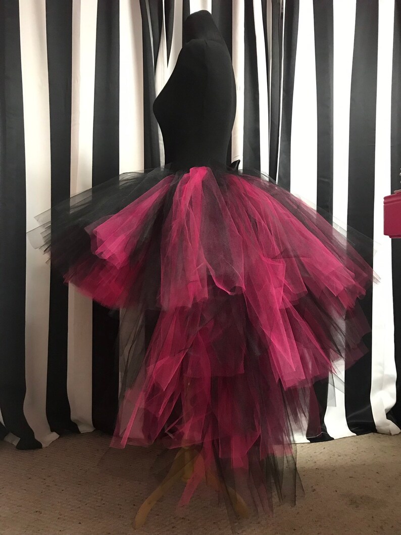 Adult Black and Fuchshia Bustle Style Tutu, Hi-lo Tutu - Etsy