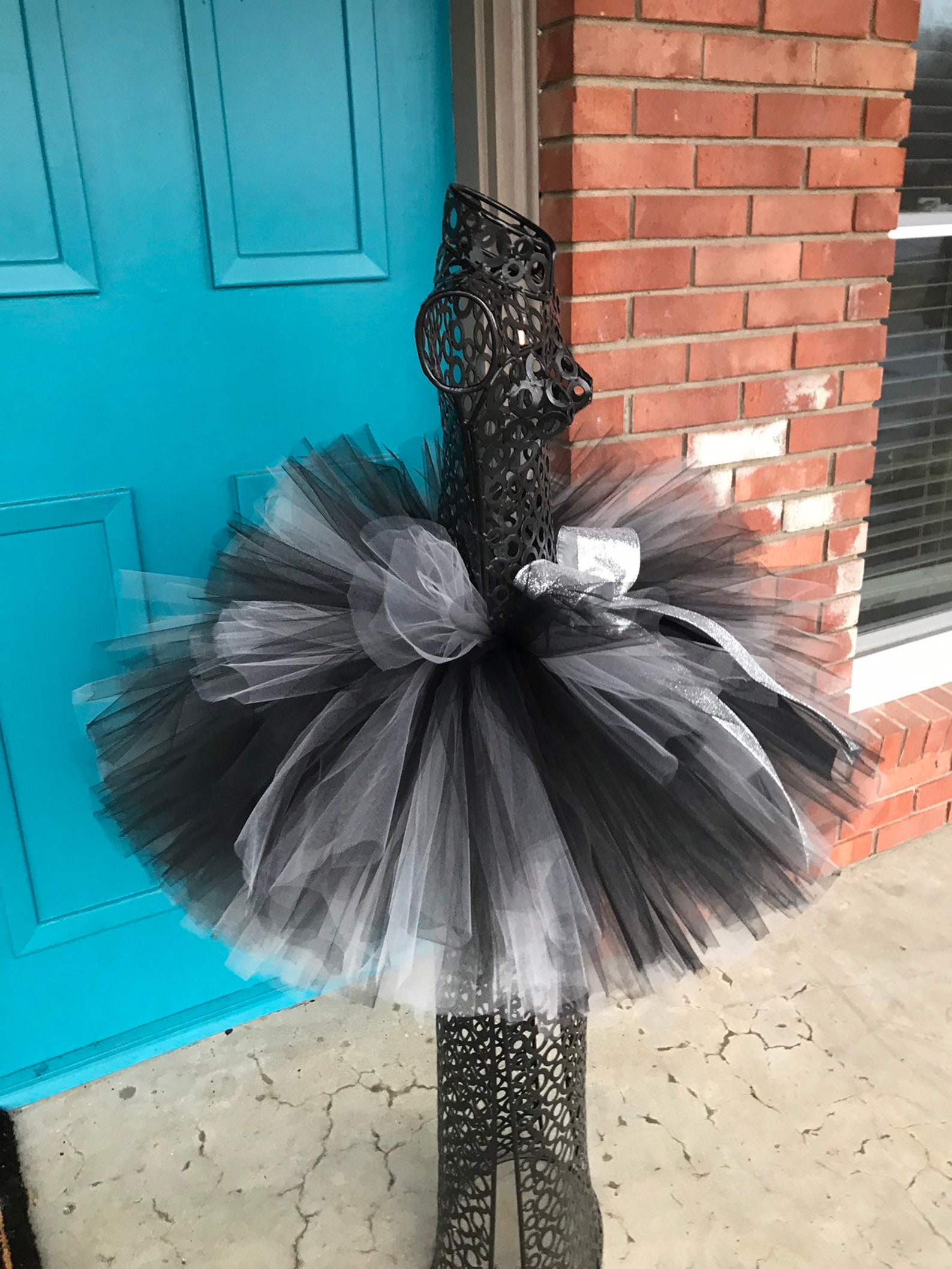 Black and Silver Adult Tutu W/ Silver Glitter Ribbon, Maternity Tutu ...