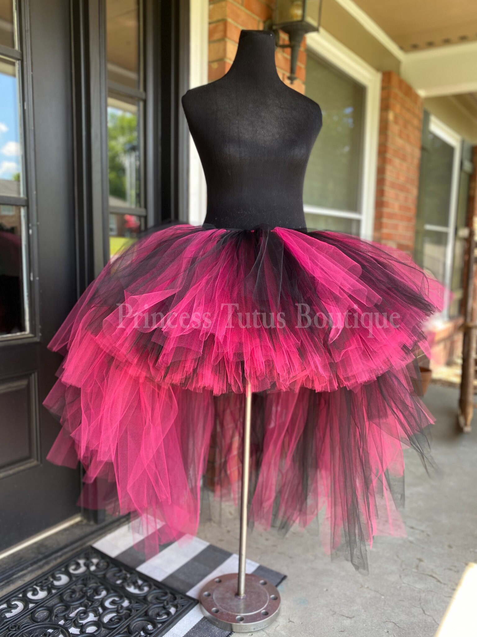 Adult Black and Fuchshia Bustle Style Tutu, Hi-lo Tutu - Etsy