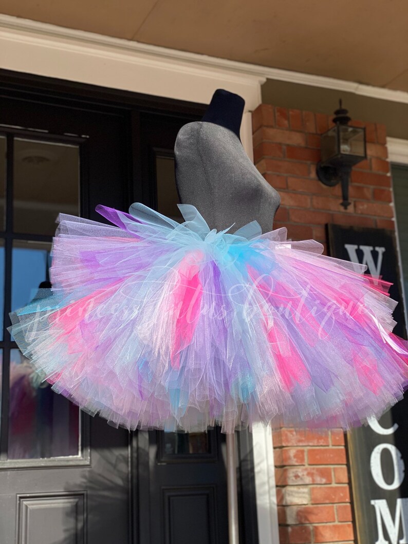 Multi Colored Adult Tutu W/ Light Pink Ribbon “confetti Fun” Maternity ...