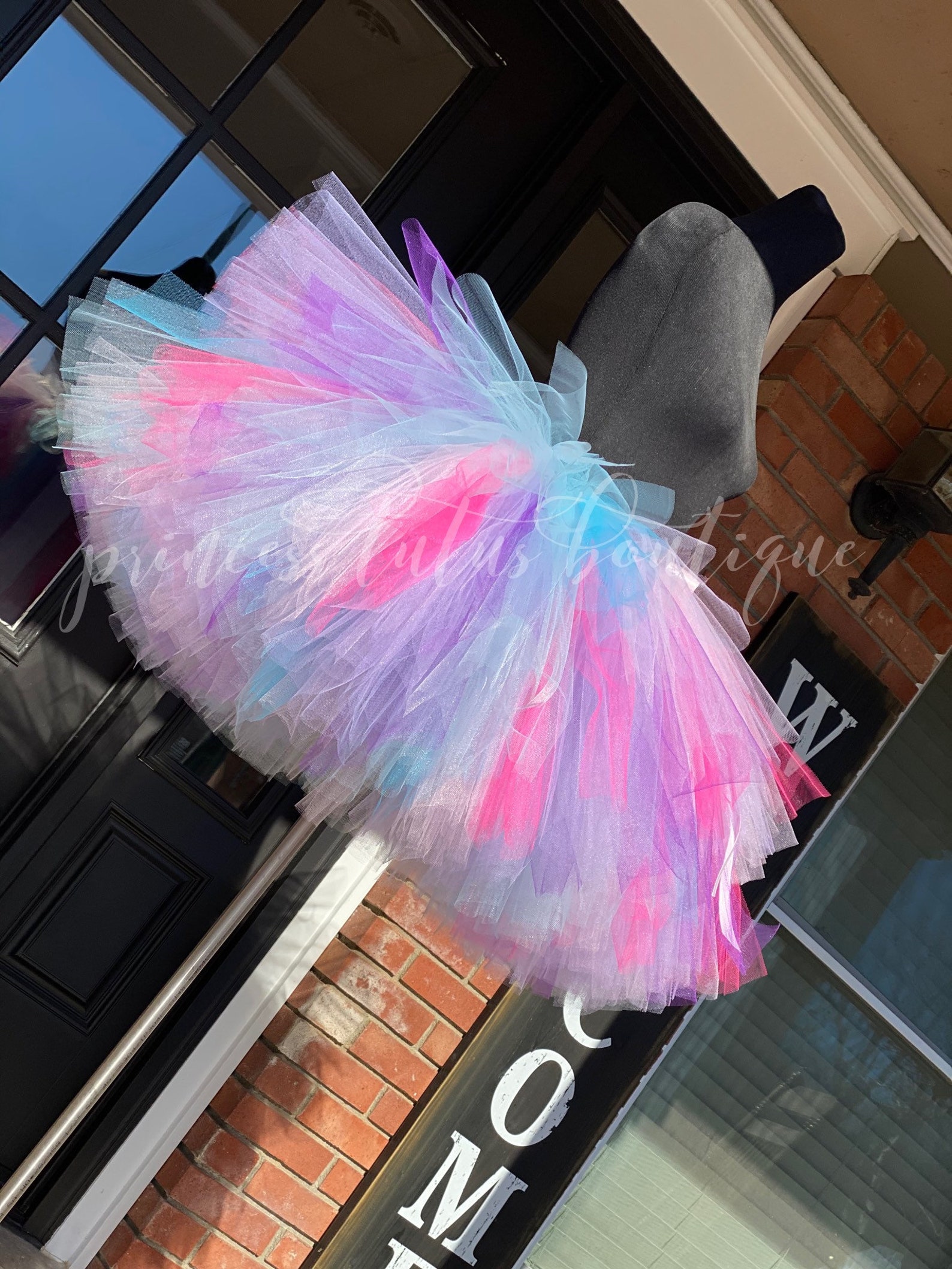 Multi Colored Adult Tutu W/ Light Pink Ribbon “confetti Fun” Maternity ...