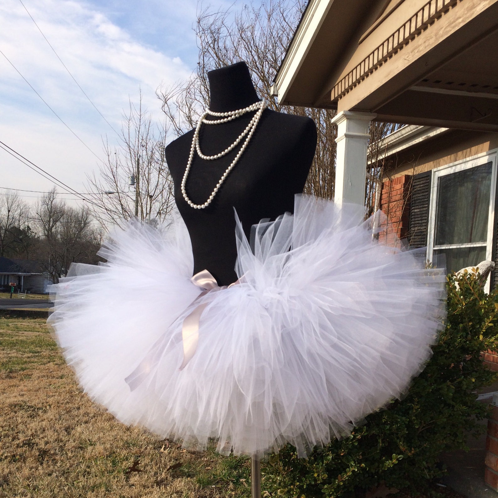 White Adult Tutu With Silver Accent Ribbon, Adult Tutus, Tutus for ...