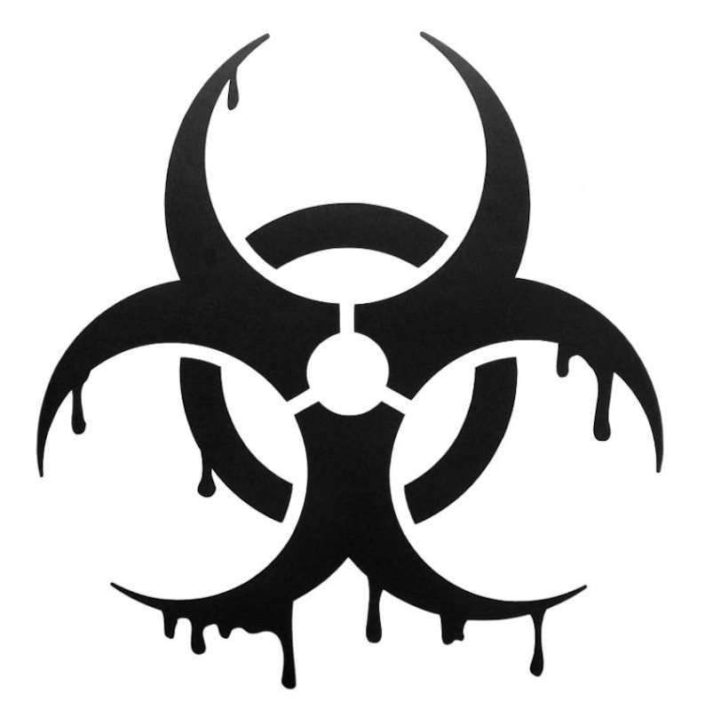 Biohazard Bloody Symbol Car Decal, Self Adhesive Sticker, Vinyl Window ...