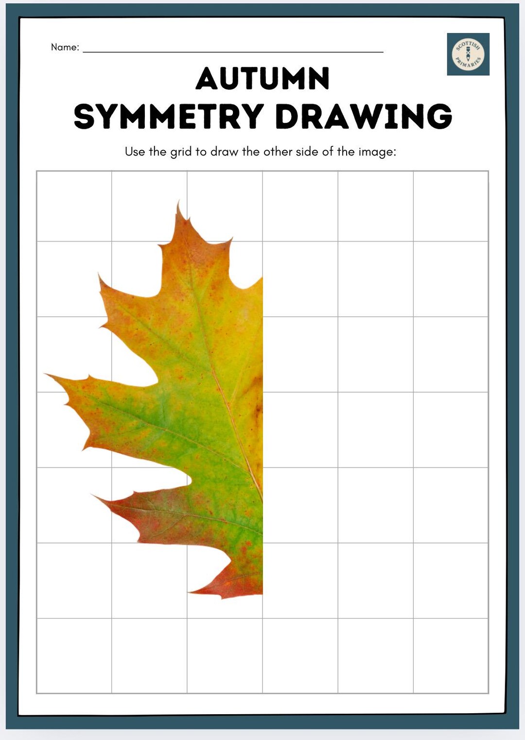 Autumn Symmetry Drawing Worksheets: Math Art Activity (pdfs for Kids ...