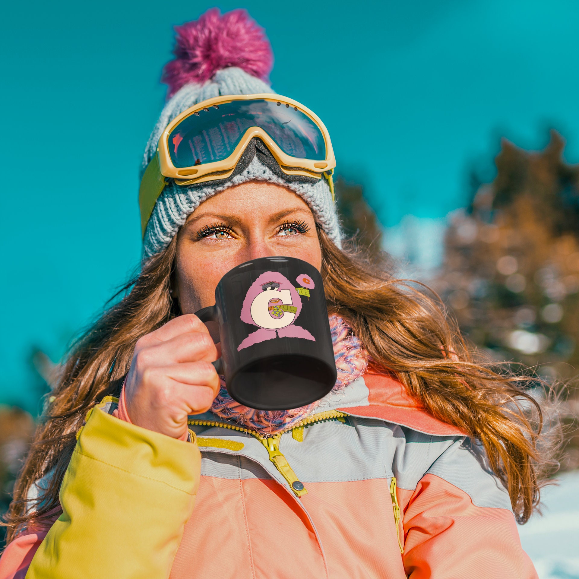 Letter People C Single Letter Monogram Block Letter C Alphabet People ...