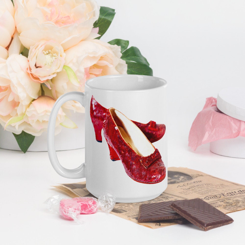 Red Shoes Ruby Slippers Magic Icon Dorothy Wizard of Oz White Glossy ...