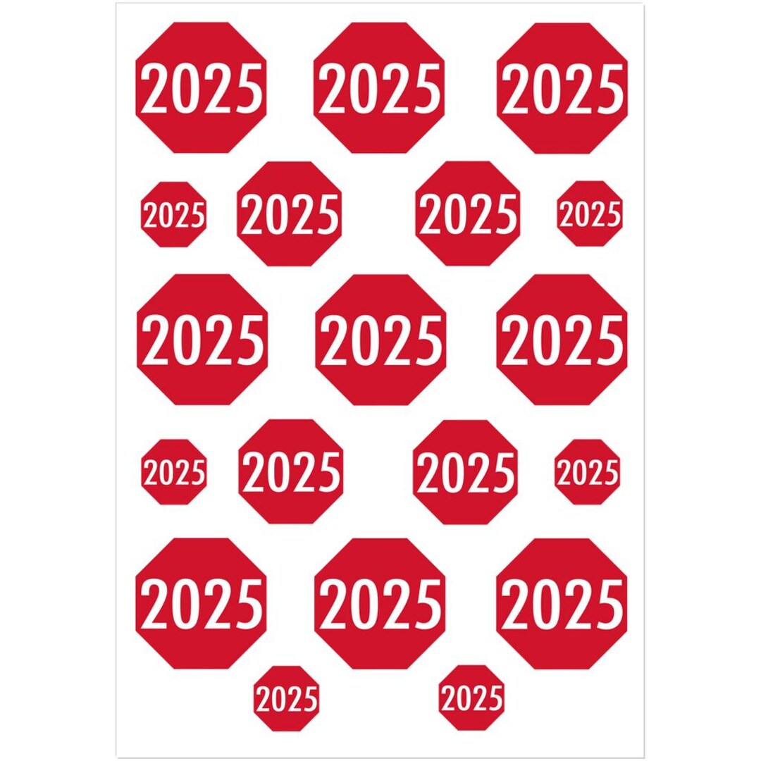 Stop Project 2025 Simple Stop Sign 19 Red White Multi-pack Kiss Cut ...