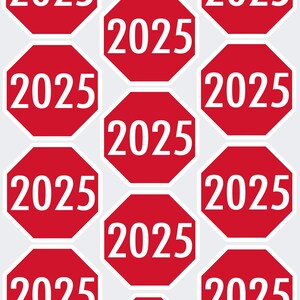 Stop Project 2025 Simple Stop Sign 13 Red White Multi-pack Kiss Cut ...