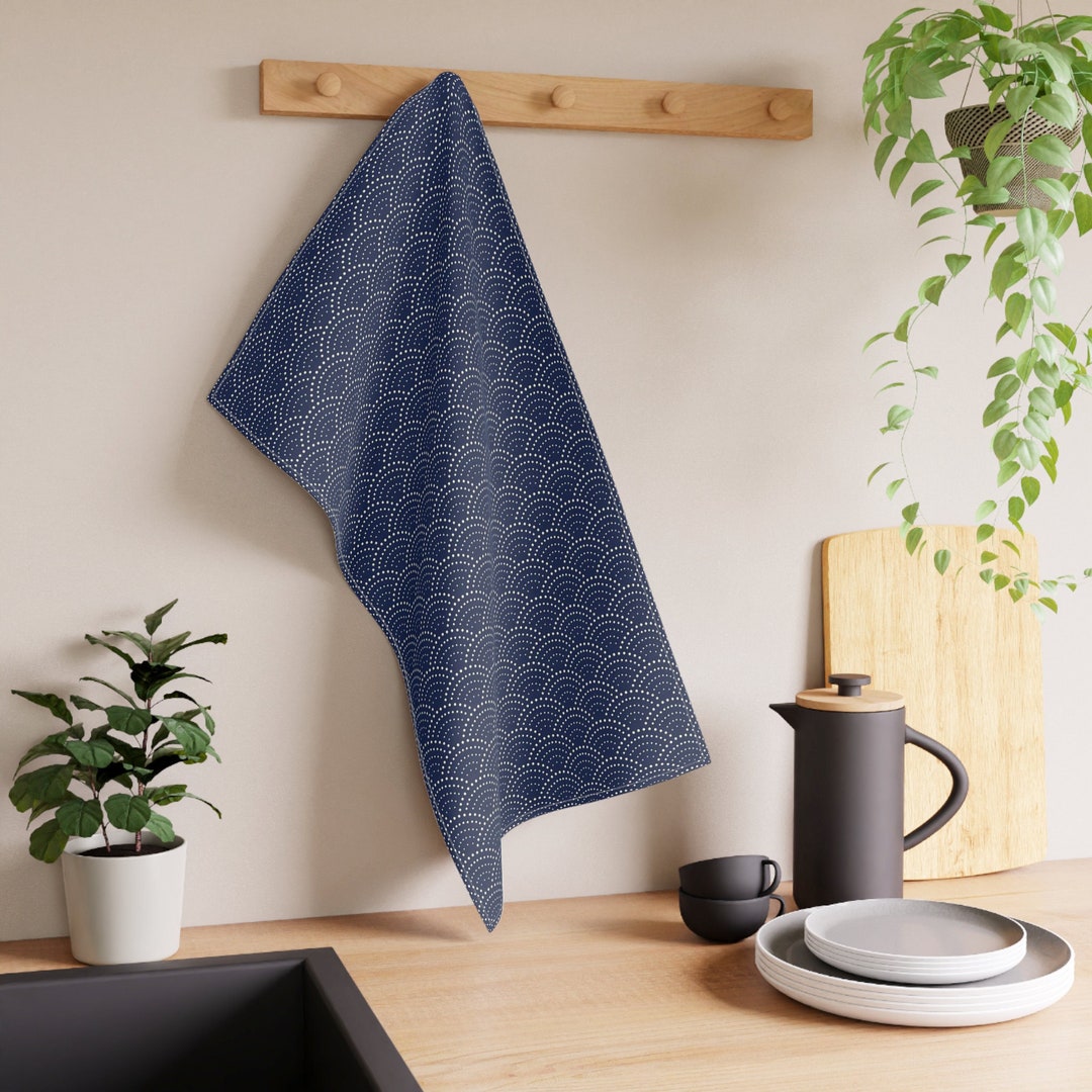 Japanese Indigo Fabric Japanese Waves Seigaiha Pattern Indigo Blue ...