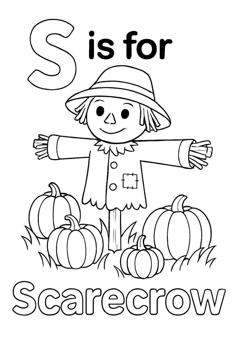 Halloween ABC Coloring Book: Printable Alphabet Learning Activity (PDF ...