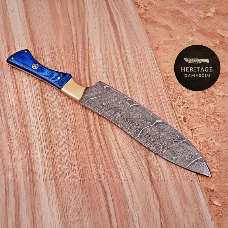 Damascus Chef Knife 7.5" | Hand-forged Kitchen Knife | Pakka Wood ...