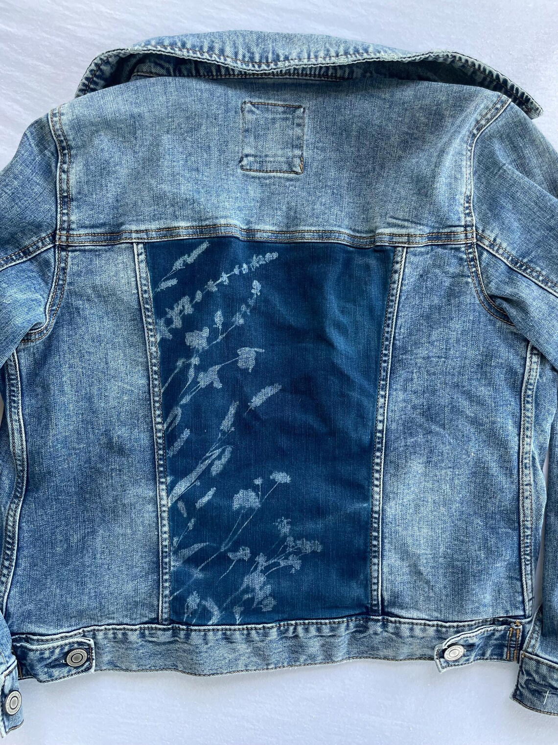 Cyanotype Denim Jacket-small - Etsy