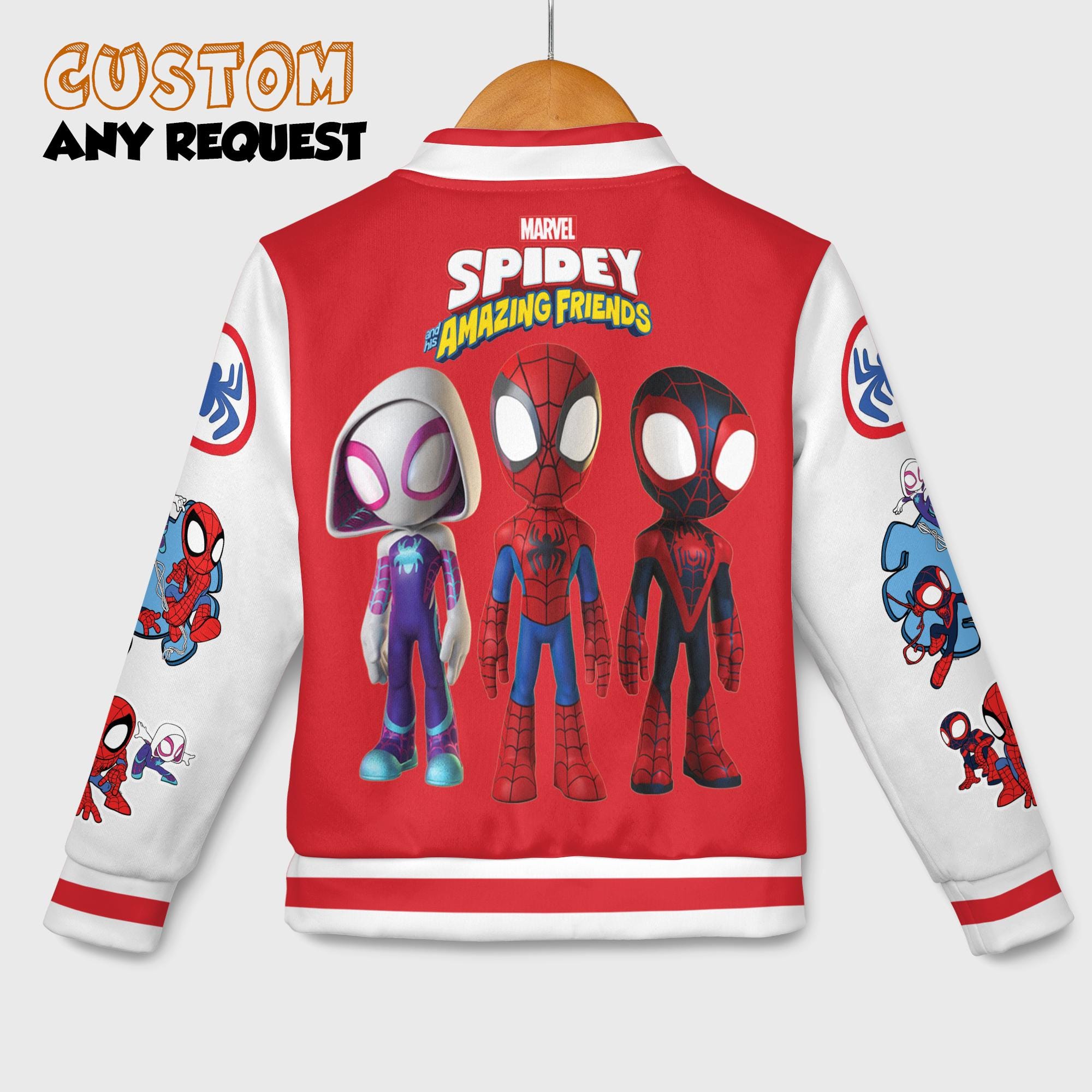 Custom Spidey and His Amazing Friends Varsity Jacket, Kids Varsity ...