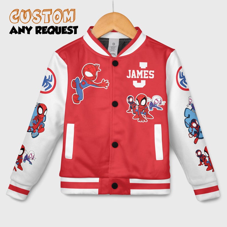 Custom Spidey and His Amazing Friends Varsity Jacket, Kids Varsity ...