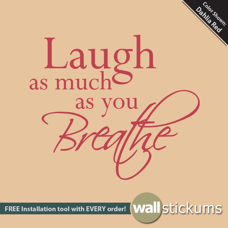Wall Decal: Laugh as Much as You Breathe Wall Quote Bedroom - Etsy