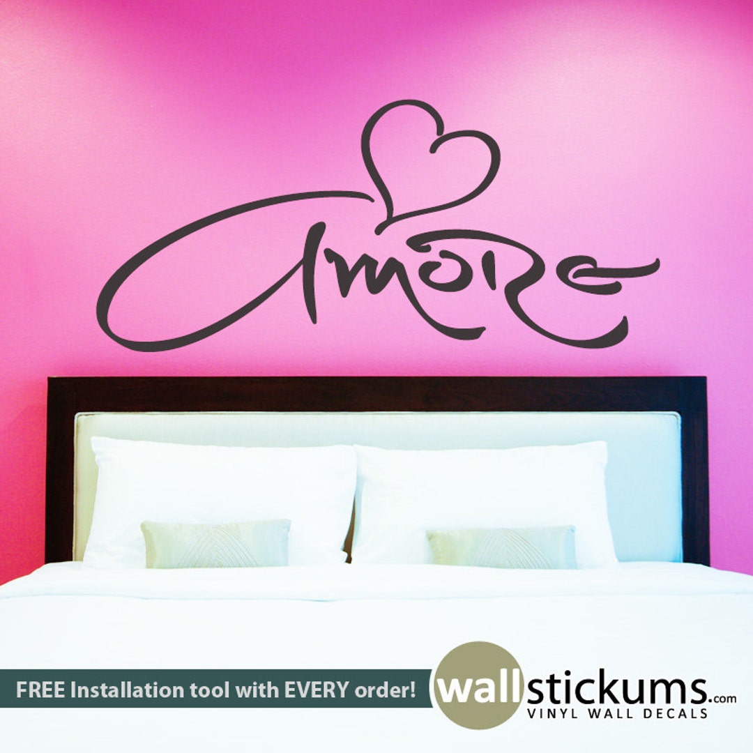 Amore Heart Wall Decal – Italian Love Quote Vinyl Sticker - Etsy