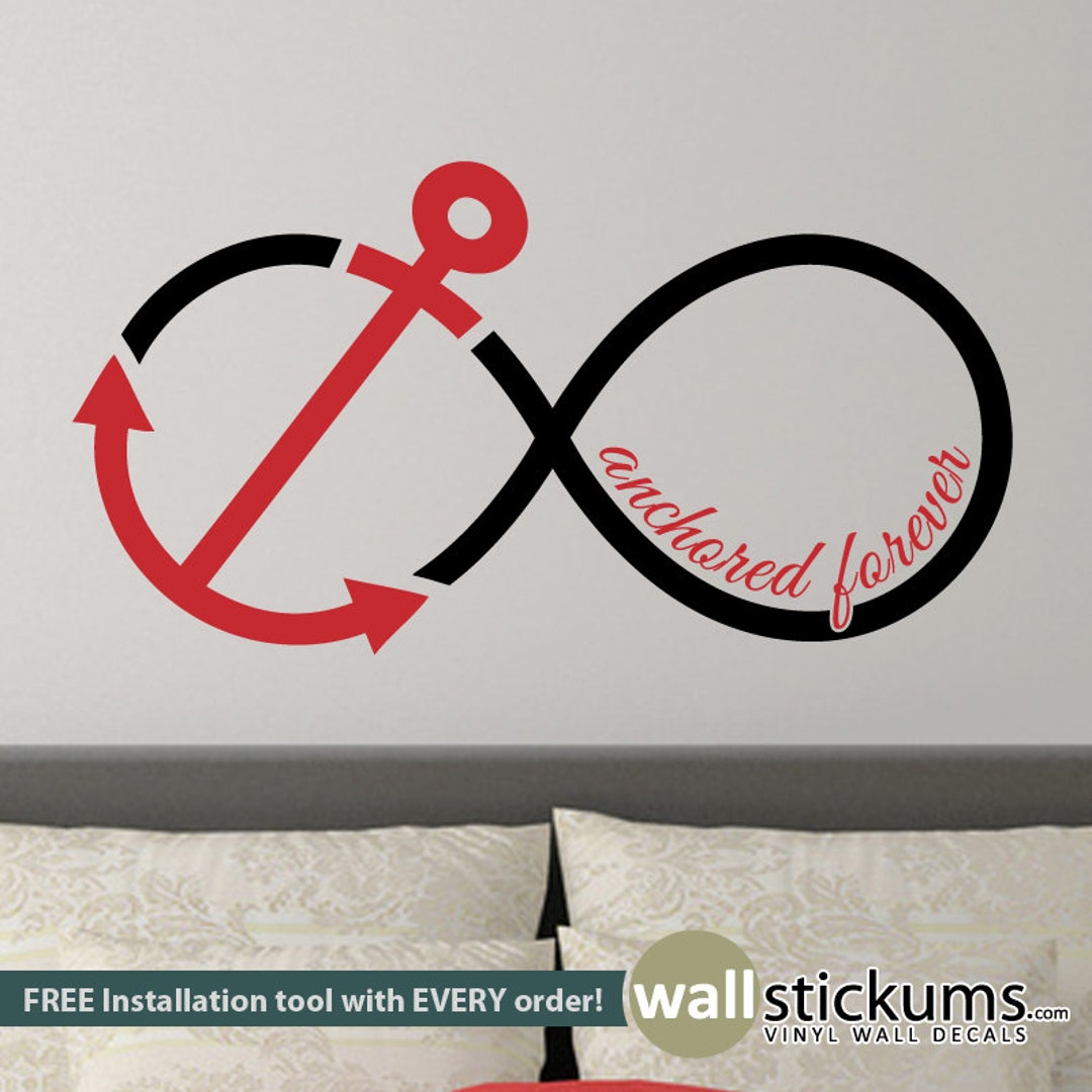 Love Infinity Wall Decal - Anchor Wall Decor - Girls Bedroom Wall Decal ...
