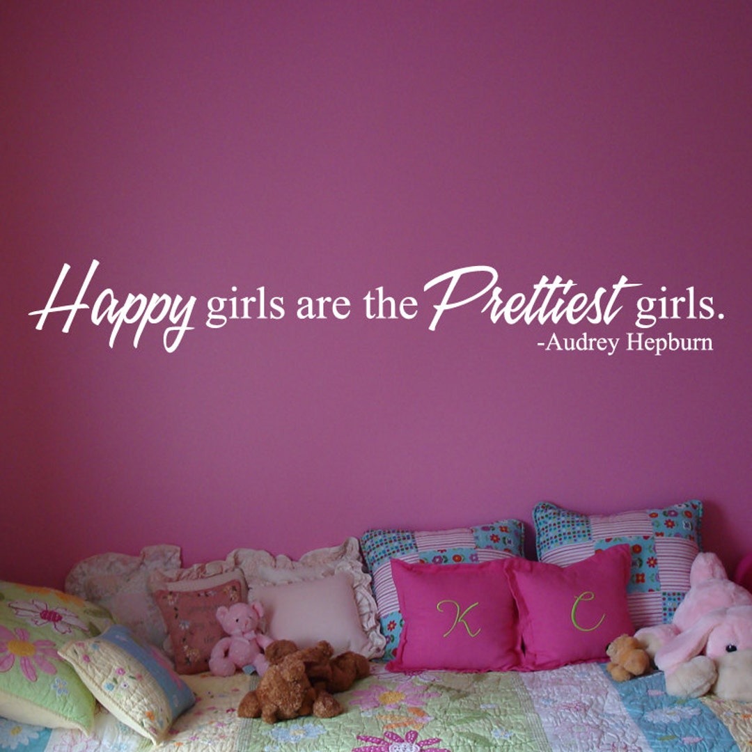 Wall Decal Happy Girls Are The Prettiest Girls Audrey Hepburn Vinyl