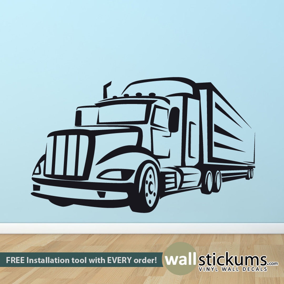 Big Truck Wall Decal - 18 Wheeler - Wall Decor Vinyl Sticker- WD0315 - Etsy