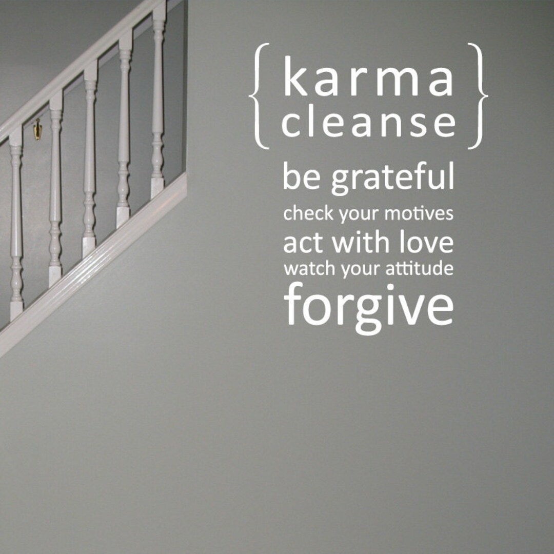 Karma Cleanse 01 Vinyl Wall Quote Decal - WD0131 - Etsy