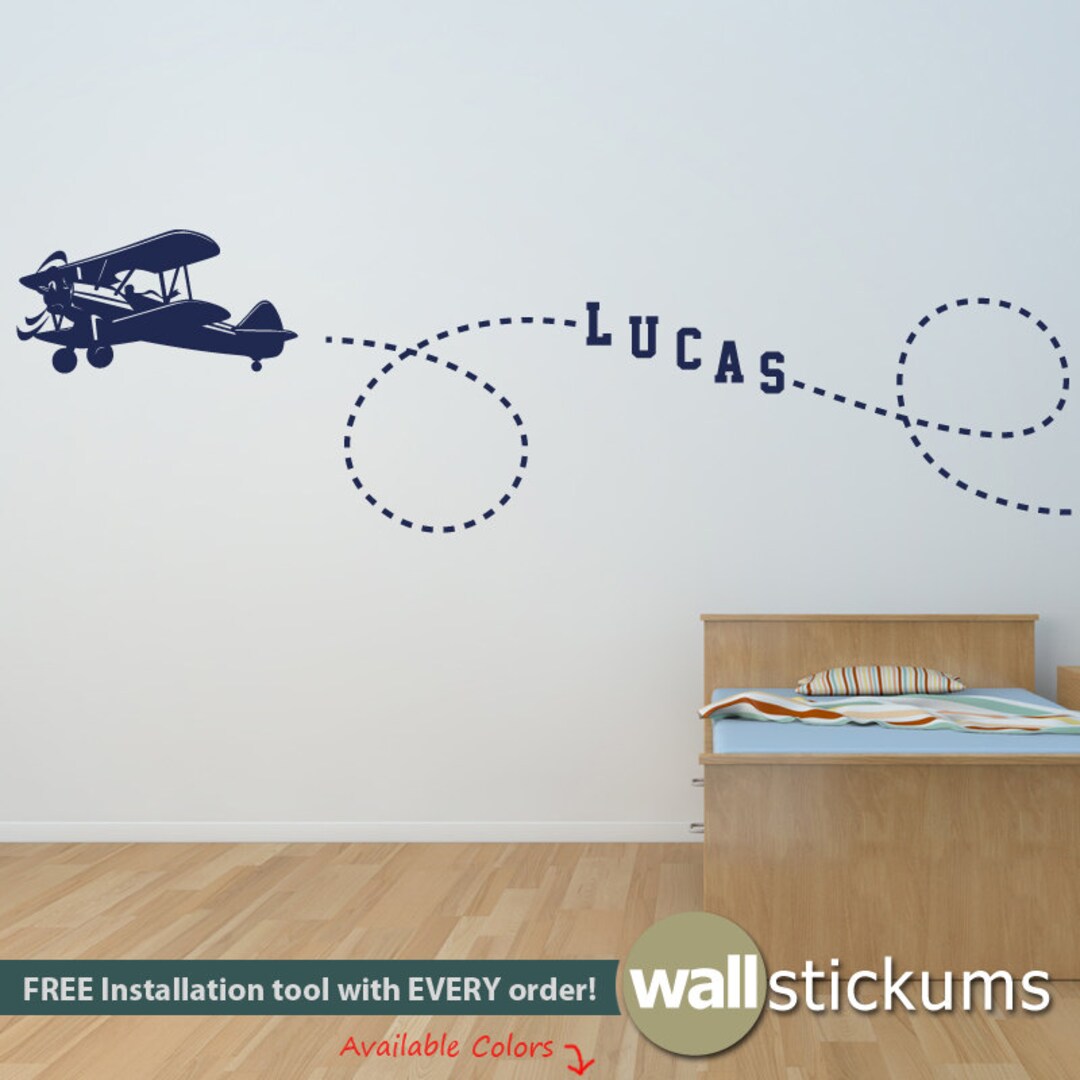 Personalized Airplane Wall Decal - Custom Name - Choose Your Color ...