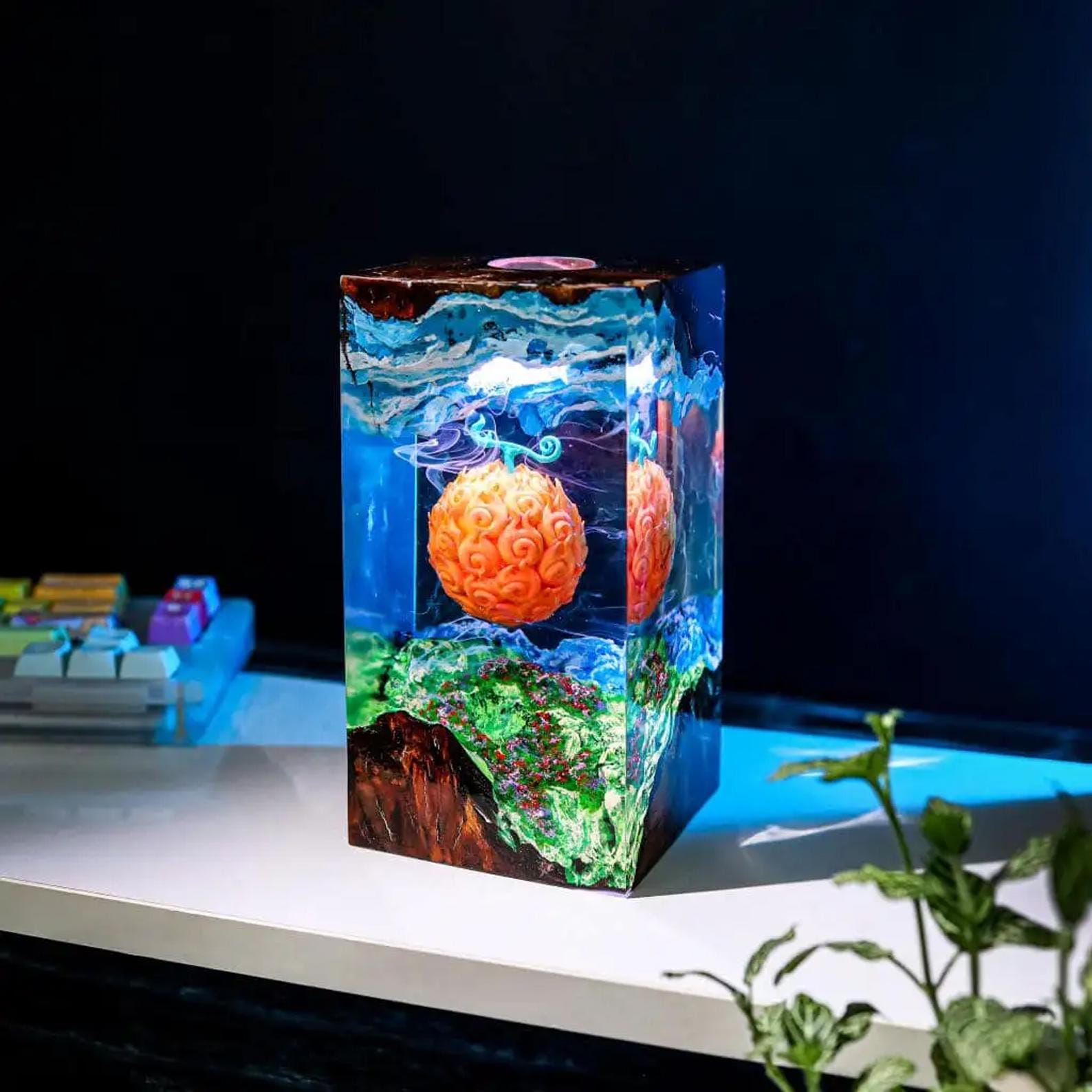 Cursed Devil Fruit Epoxy Resin Wood Lamp Night Light Unique Her Him Mom ...