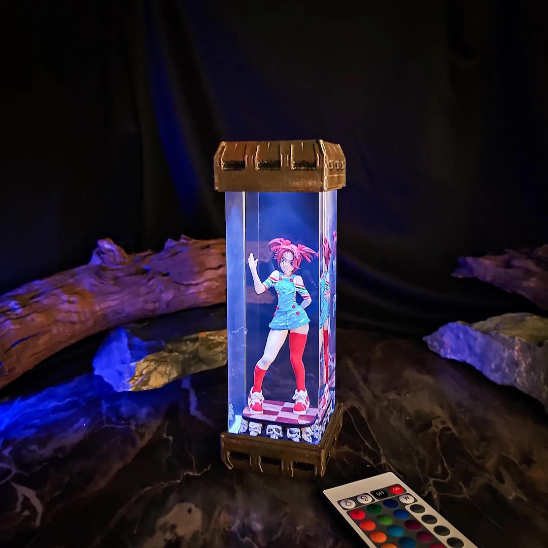 Horror Chucky Girl Epoxy Resin Lamp Art, Night Light Custom, Birthday ...