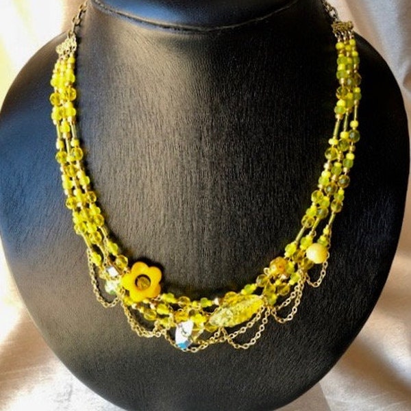 Yellow Necklace - Etsy