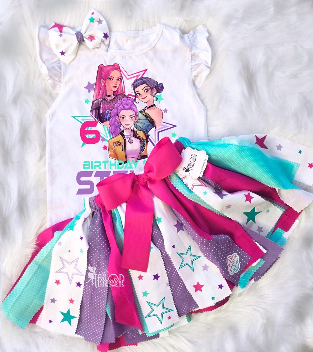 K Pop Demon Hunters Tutu Outfit Kids - Huntrix Demon Hunters Birthday ...