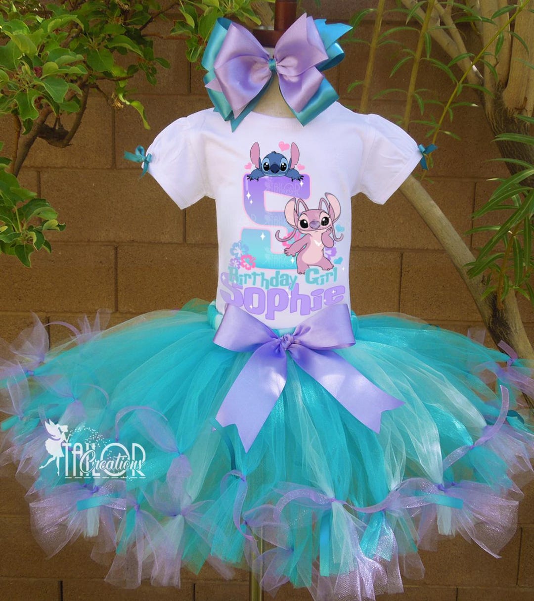 Stitch and Angel Birthday Tutu Jacket Outfit, Petti Tutu Outfit, Stitch ...