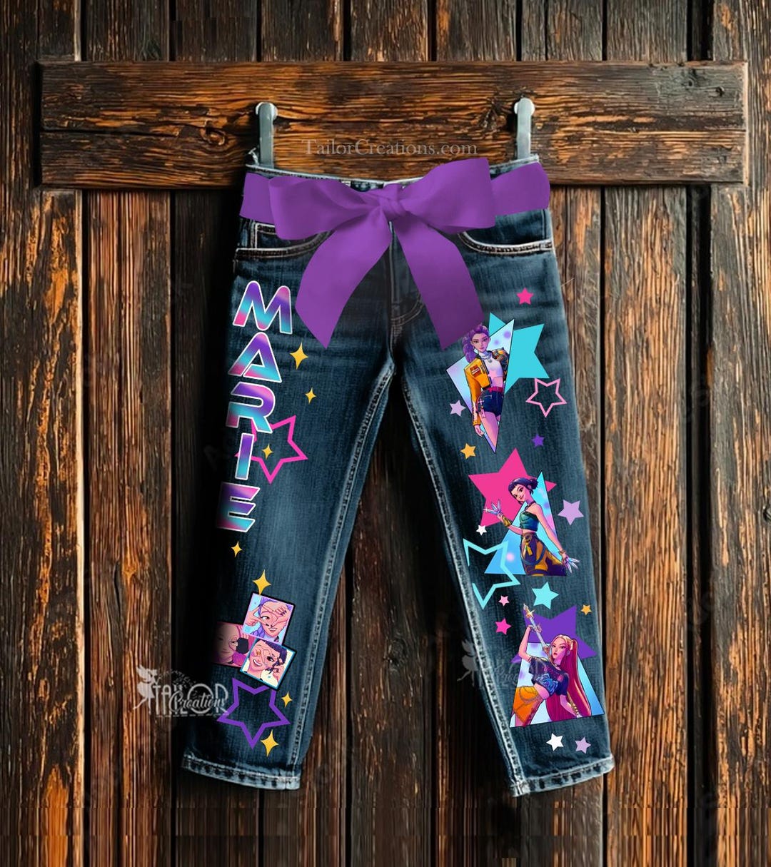 K Pop Demon Hunters Denim Jeans Pants - Huntrix K Pop Demon Hunters ...