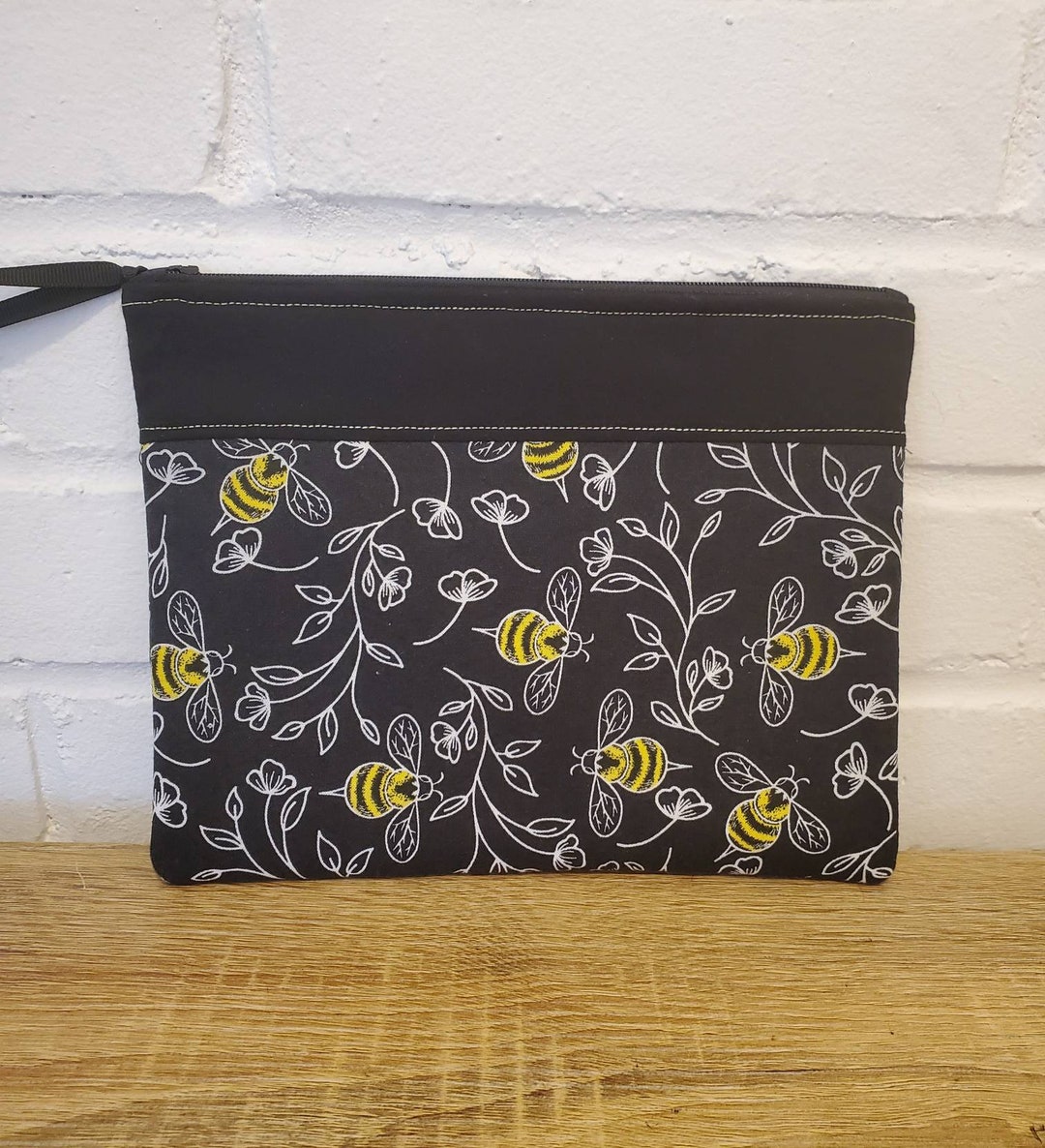Handmade Bumblebee Cosmetic Bag- Machine Washable- Makeup Bag, Bee ...