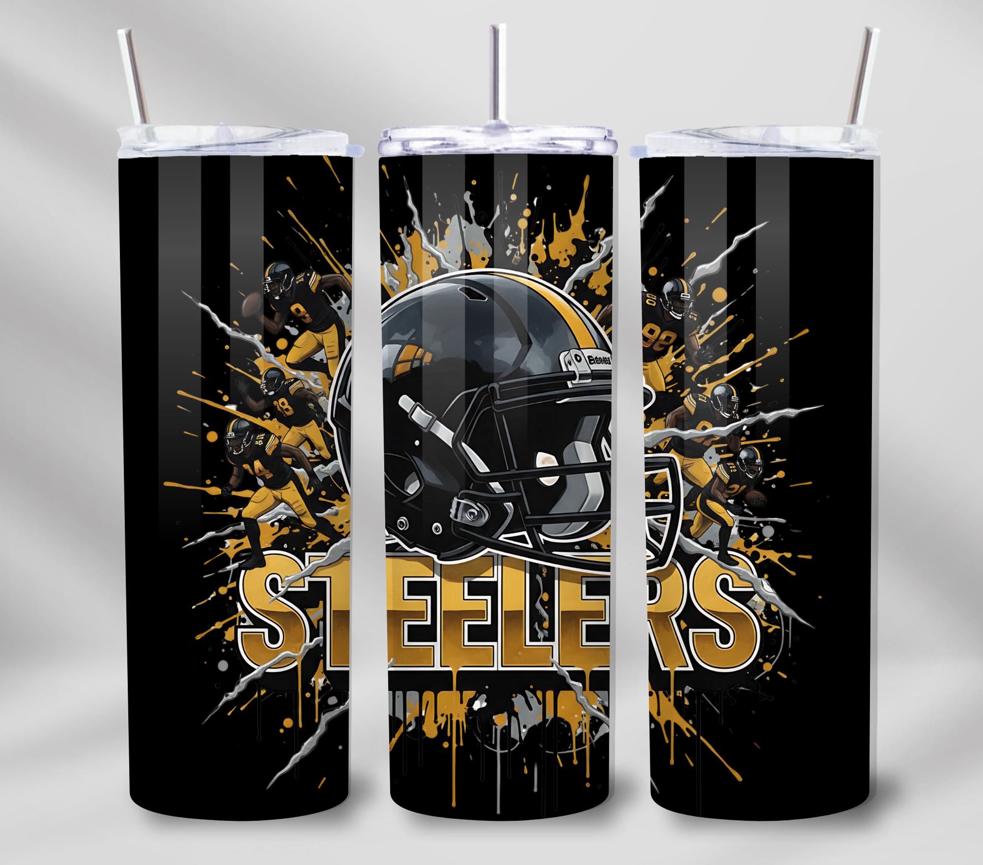 Steelers 20oz Skinny Tumbler Sublimation Designs, Sport Team for ...