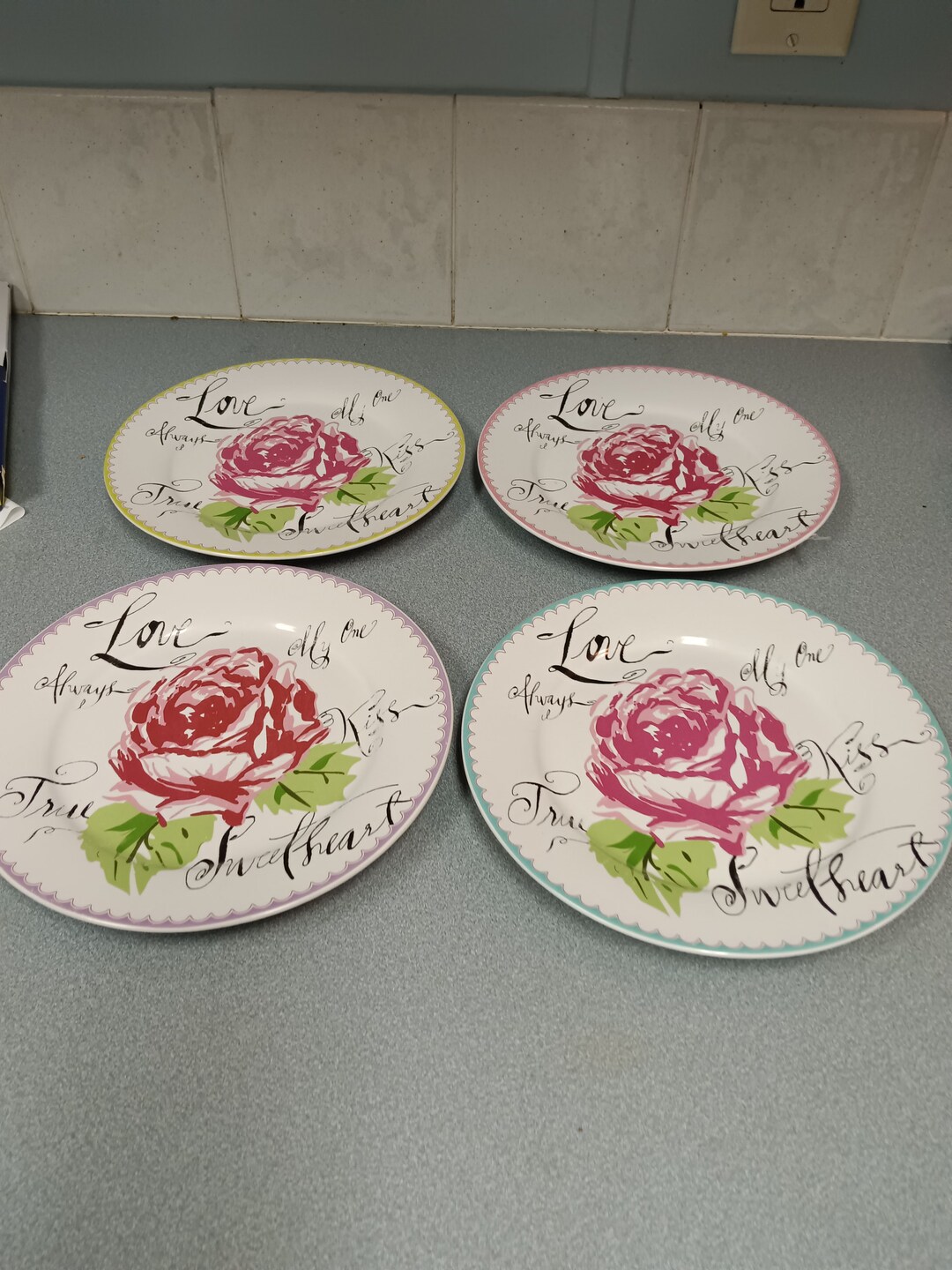 Set of 4 Rosanna Love Plates - Etsy