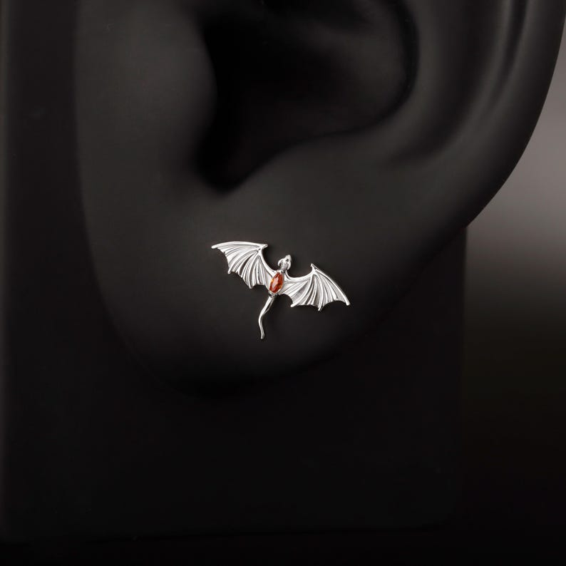 Flying Dragon Cartilage Threadless Stud, Helix Flat Back Earring ...