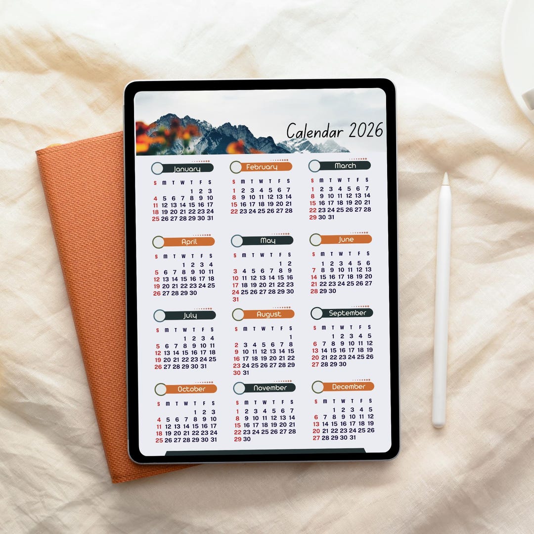 2026 Printable Calendar | Clean & Minimal Yearly Planner | Digital ...
