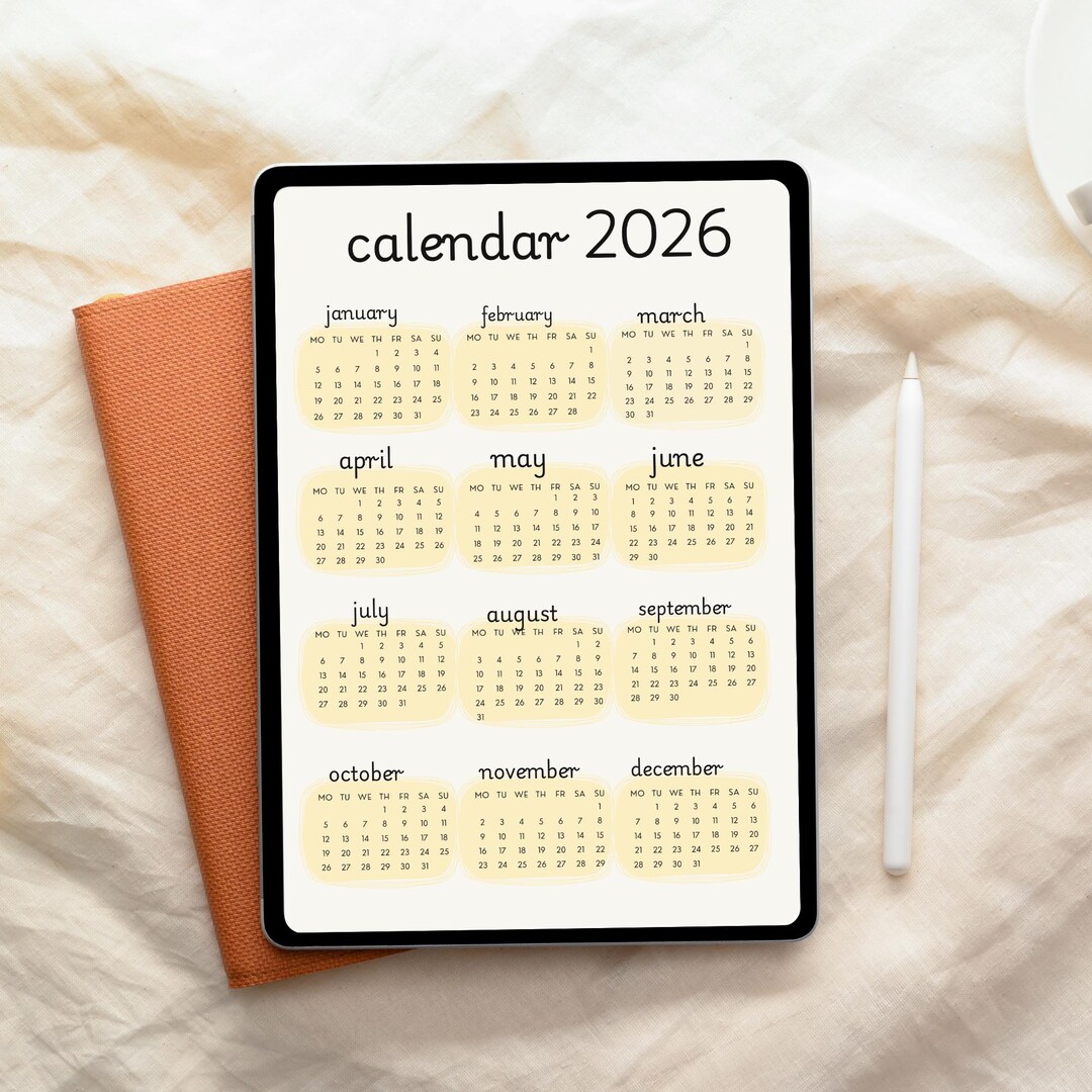 2026 Printable Calendar | Clean & Minimal Yearly Planner | Digital ...